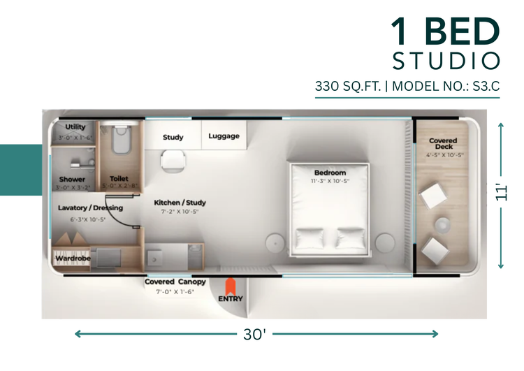 Model- S3 | Size- 330 Sq Ft – Uprear Build Pvt Ltd