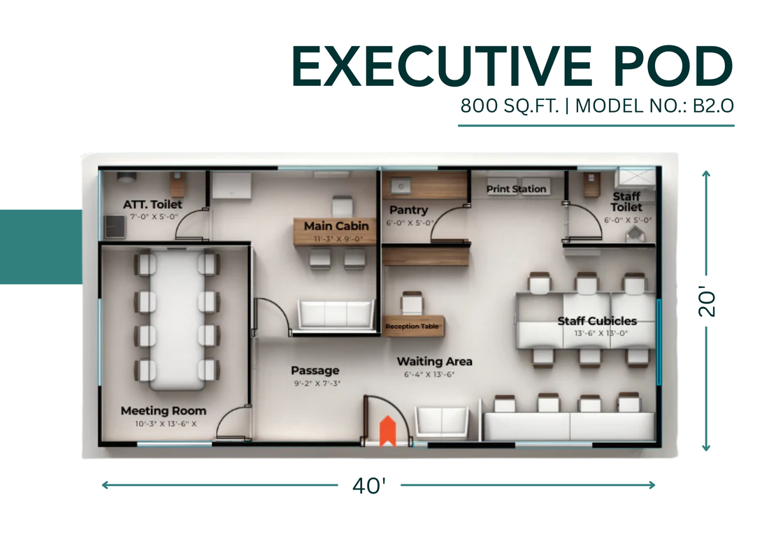 Model- B2 | Size- 800 Sq Ft – Uprear Build Pvt Ltd
